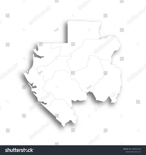 Gabon Political Map Administrative Divisions Provinces Stock Vector