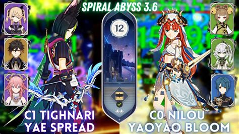 NEW SPIRAL ABYSS 3 6 C1 Tighnari Yae Spread C0 Nilou Yaoyao Bloom