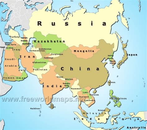 Asia Political Map Online World Atlas Appleby1