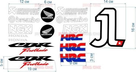 Honda CBR HRC Stickers Set MXG ONE Best Moto Decals