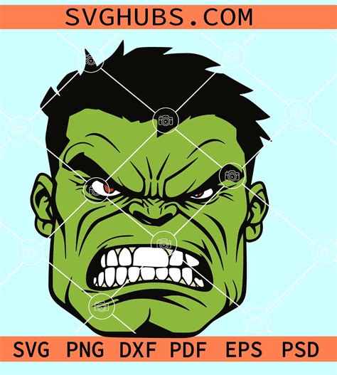 Hulk Face SVG Superhero Hulk Svg Incredible Hulk Face Svg Hulk