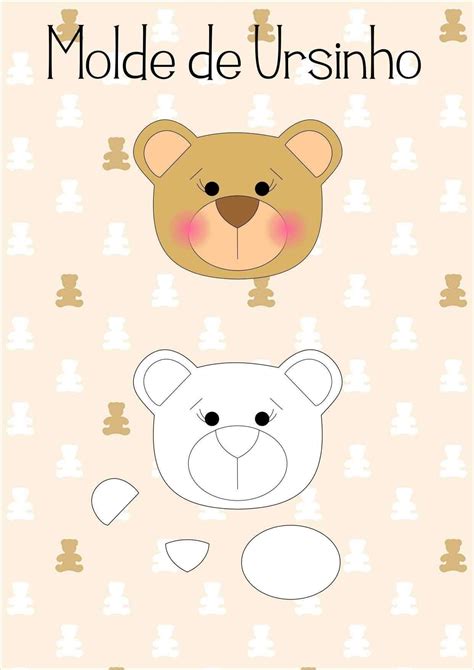 Pin De Leni Novas Em Eva E Feltro Urso Feltro Molde Ursinho Urso