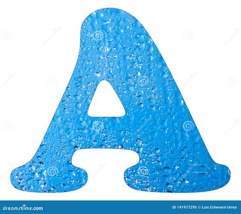 La Letra A Agua Azul Cae El Fondo Blanco Imagen De Archivo Imagen