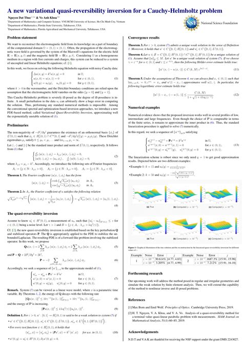 pdf a new variational quasi reversibility inversion for a cauchy helmholtz problem