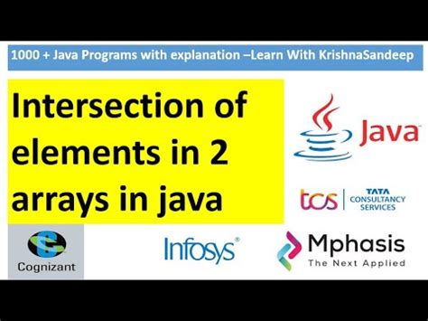Write A Java Program To Find Intersection Of Elements In Two Arrays In