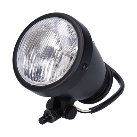 Farol de motocicleta retro de 4 polegadas lâmpada redonda de vidro