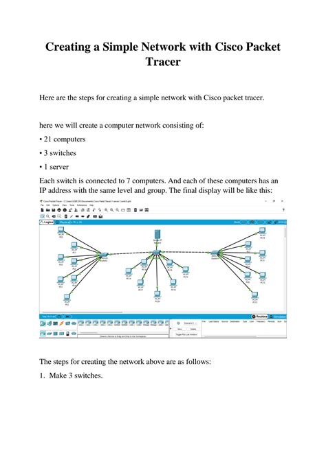 Solution Creating A Simple Network With Cisco Packet Tracer Studypool