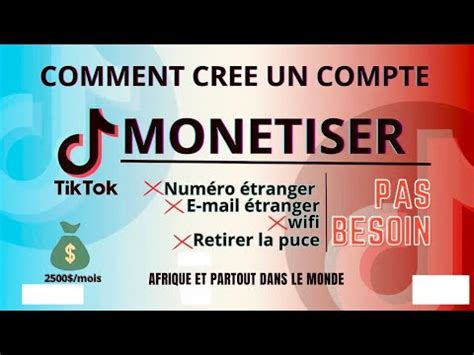 COMMENT CRÉE UN COMPTE TIKTOK MONÉTISER EN AFRIQUE MÉTHODE SIMPLE YouTube