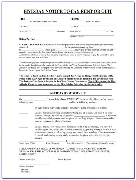 5 Day Notice To Pay Or Quit Template