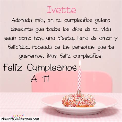 Feliz Cumpleaños Ivette Tartas Tarjetas Deseos