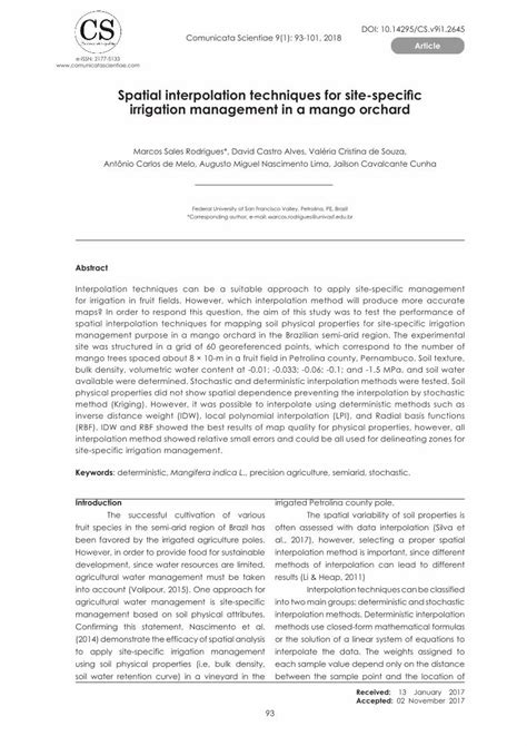 pdf spatial interpolation techniques for site specific · spatial interpolation techniques