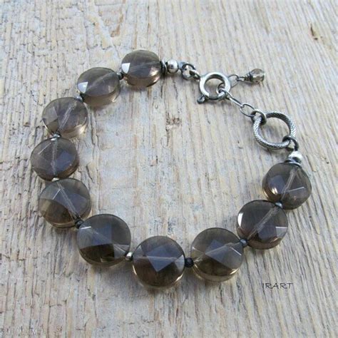 kwarc dymny bransoletka 349 srebro ღ art Madam pl