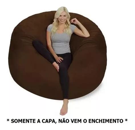 Capa Puff Gigante Sem Enchimento X Pufe Suede Cor Cinza Mercadolivre