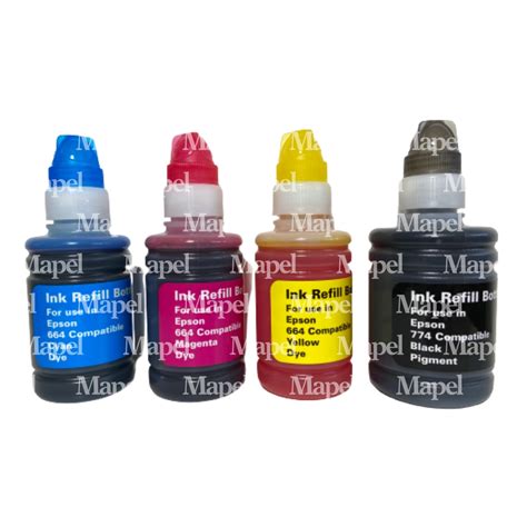 Kit De Tintas Compat Veis Epson T Preta Pigmentada Mapel Store