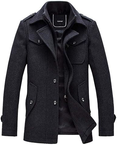 YOUTHUP Cappotti Per Uomo Giacche Di Lana Elegante Trincea Cappotto