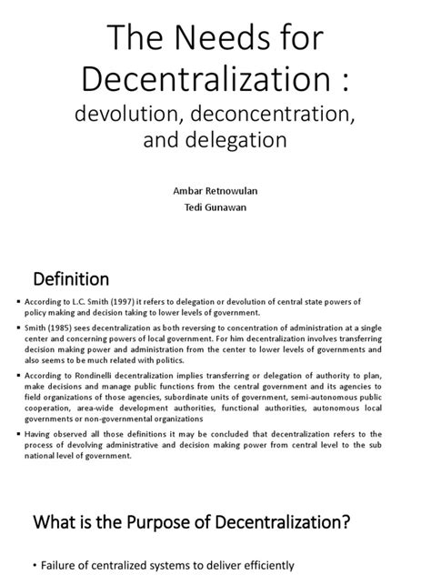 the needs for decentralization pdf devolution autonomy