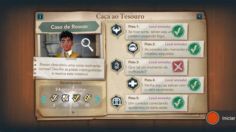 Hogwarts Mystery Caça ao Tesouro Caso de Rowan siga as dicas dia 19