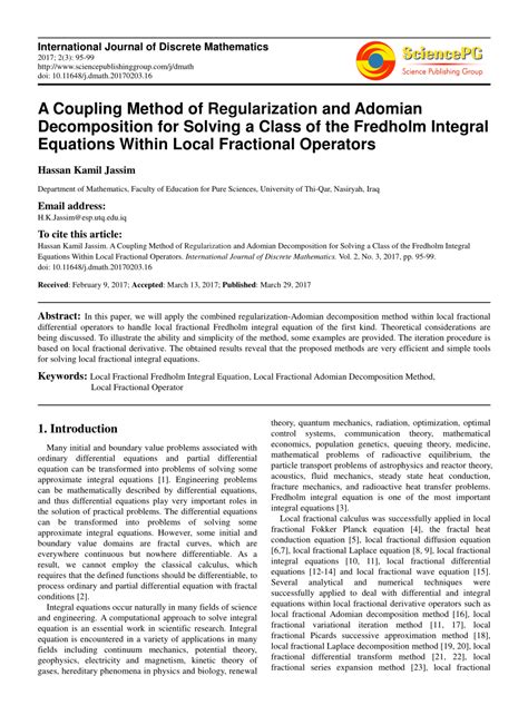pdf a coupling method of regularization and adomian decomposition for solving a class of the