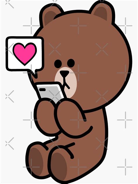 Brown Bear Cony Bunny Rabbit Sending All My Love To You Sticker For