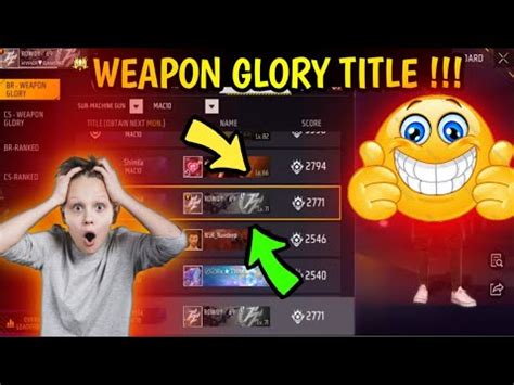 Weapon Glory Titles In Just Day Free Fire Weapon Glory Title