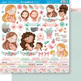 Aplique em Papel e MDF Litoarte Mães Bebês
