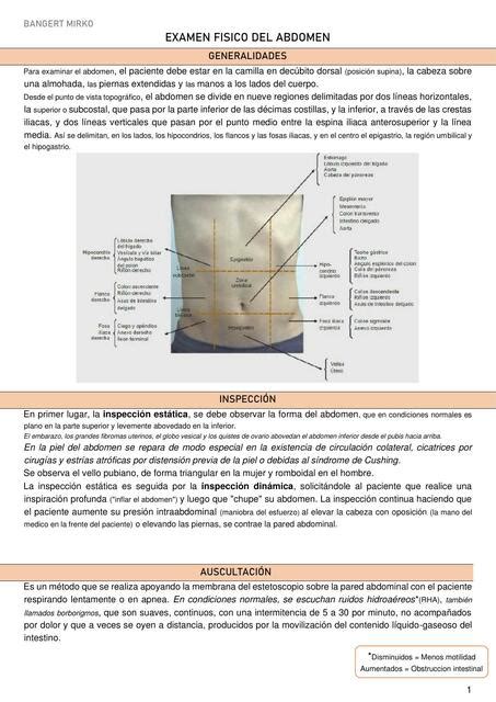 Semiolog A Examen F Sico Del Abdomen Mirko Bangert Furlan Udocz