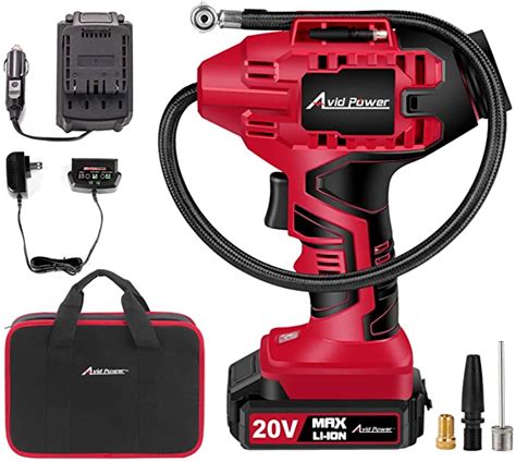 Avid Power Tire Inflator Air Compressor 20v Cordless Car Tire Pump With