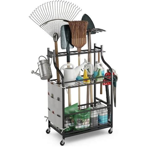 GOPLUS Chariot à Outils à 3 Niveaux de Jardin Garage Organisateur d