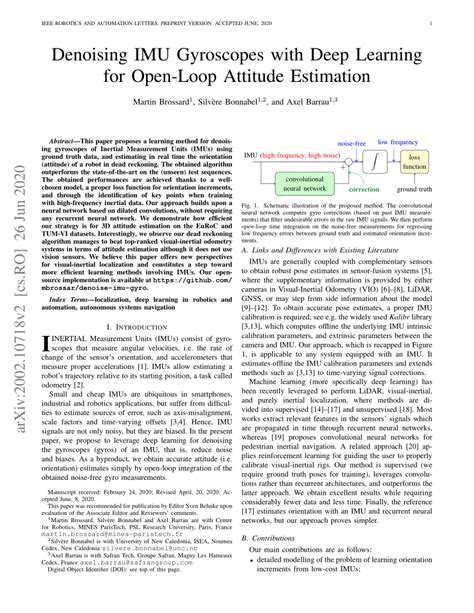 pdf denoising imu gyroscopes with deep learning for open loop attitude estimation