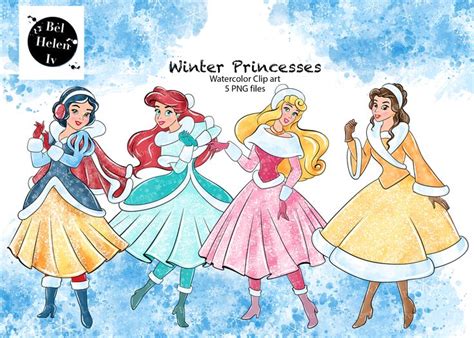 Four Princesses Are Standing Together In The Snow