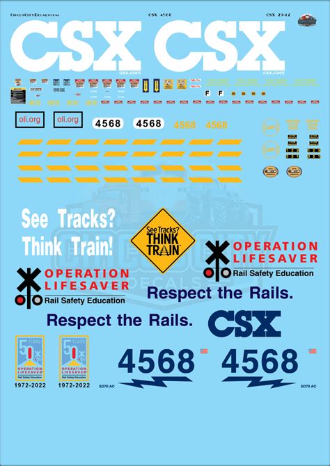 CSX SD70MAC 4568 Operation Lifesaver Locomotive G 1 29 Scale