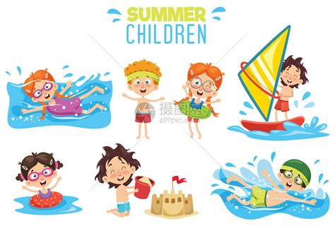 夏季儿童的矢量插画插画图片下载 正版图片402352491 摄图网