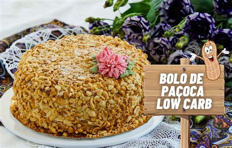 Bolo de Paçoca Low Carb receita de preparo fácil sem açúcar e sem