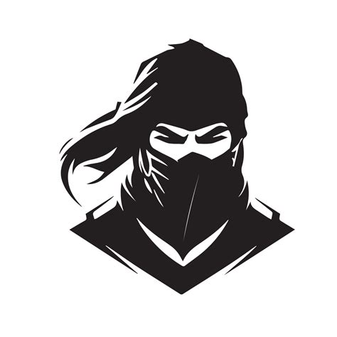 Ninja Vector Icon Simple Minimal Logo Of Hooded Assassin Isolated