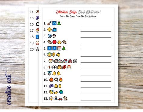 Emoji Weihnachtslieder Familie Spiel B Ro Party Spiel Erwachsene Kinder