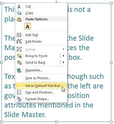 Set As Default Text Box In PowerPoint 2010 PowerPoint Tutorials