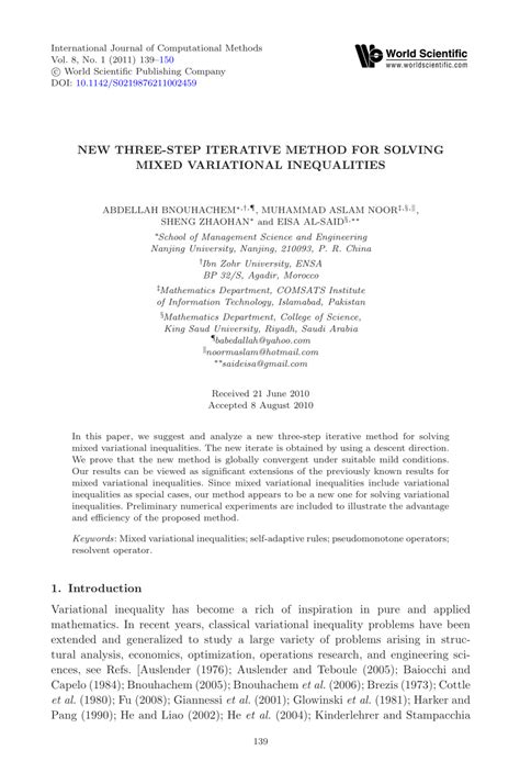 pdf new three step iterative method for solving mixed variational inequalities