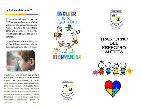 Triptico Tea Compress El Trastorno Del Espectro Autista TEA Es Una