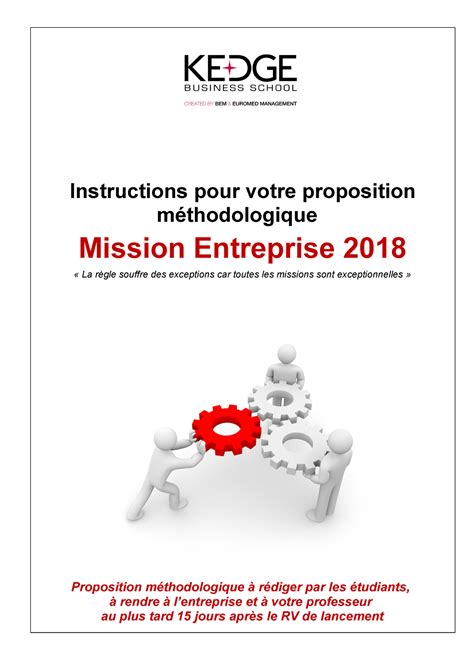 Mission Proposition Méthodo 2018 Instructions pour votre proposition