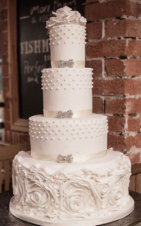 50 Timeless Pearl Wedding Cakes Four Tier Grand Cake With Pearls