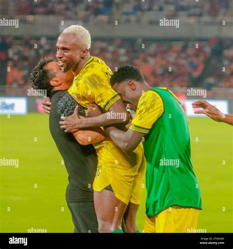 DAR ES SALAAM TANZANIA NOVEMBER 5 Pacome Zouzoua Of Yanga Celebrate