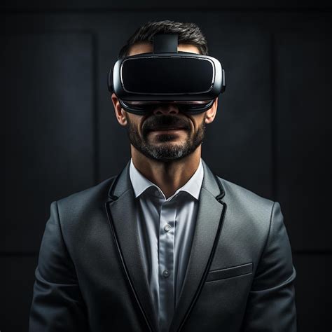 Premium AI Image A Man Wearing Virtual Reality Glasses