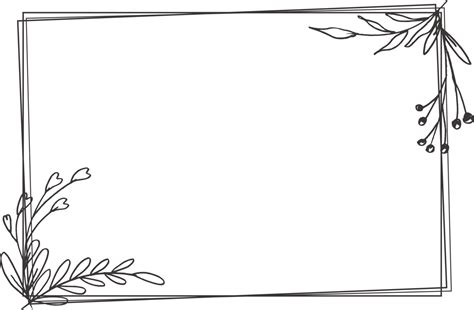 minimalista floral quadro Armação mão desenhado folha e forma
