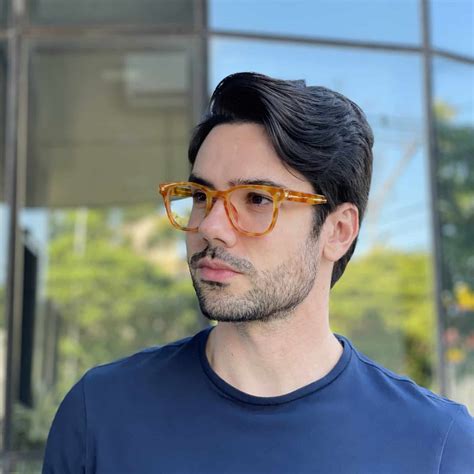 Óculos de Grau Masculino Quadrado Rajado Hugo Safine
