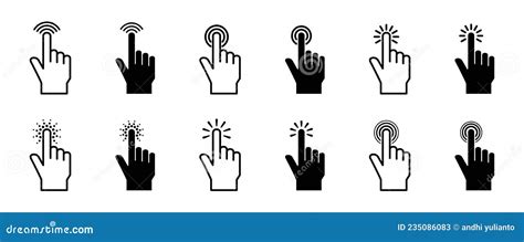 Muisklik Op Het Pictogram Cursor Set Pictogrammen Voor Pictogrammen