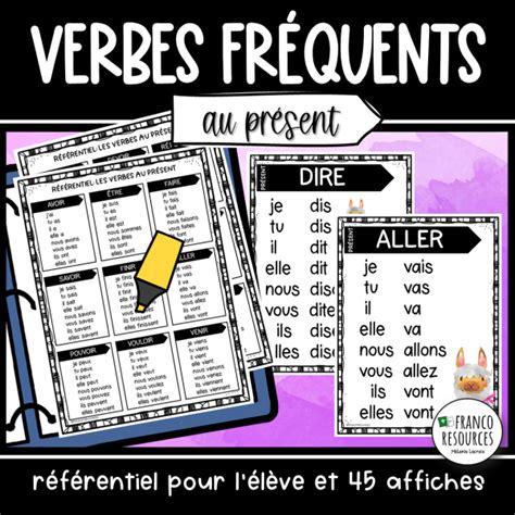 Affiches de verbes au présent