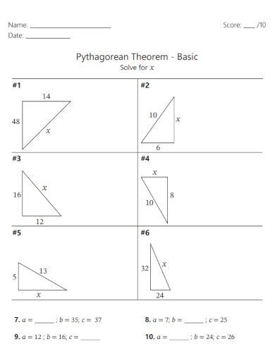 Finding The Hypotenuse Worksheets Worksheets Library