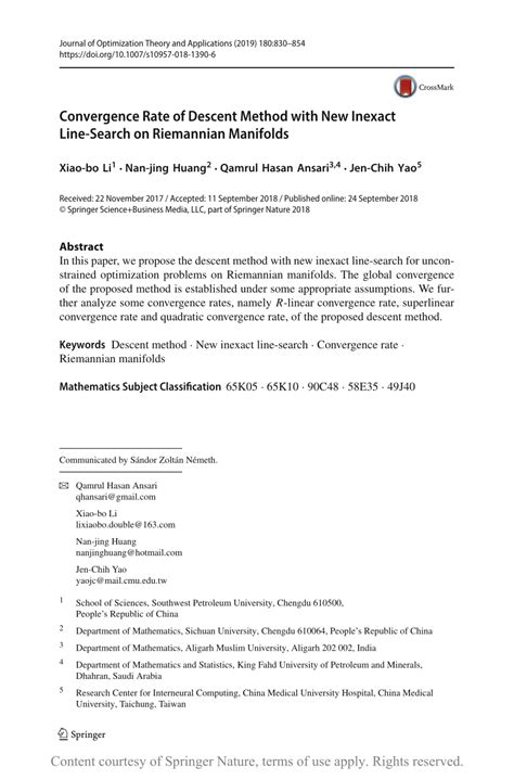 convergence rate of descent method with new inexact line search on riemannian manifolds