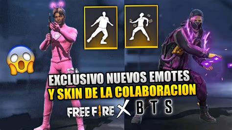 Exclusivo PRIMERAS SKINS Y EMOTES DE LA COLABORACION FREE FIRE X BTS
