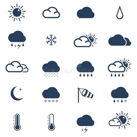 De Pictogrammen Van Het Weer Vector Illustratie Illustration Of